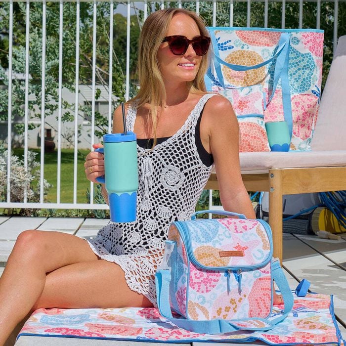 2PK Annabel Trends Super Sip Wave 380ml Stainless Steel Cup - Aqua Blue - Bunnings Australia