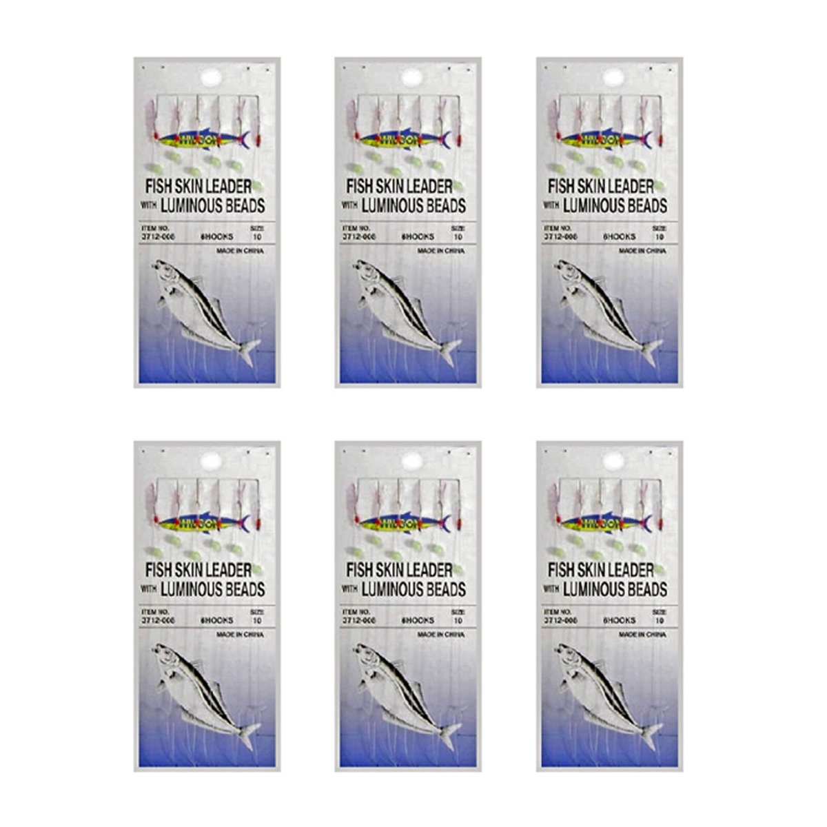 6x Surecatch Wilson Bait Jig - Fish Skin Fishing Rig 6 Hook - Size 10 ...