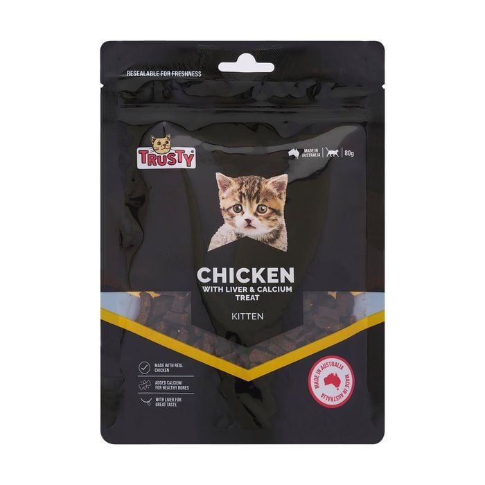 Trusty 80g Chicken With Liver And Calcium Kitten Treats - Bunnings New ...