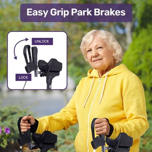 EQUIPMED Upright Rollator Walker with Forearm Rest Supports, Mobilty ...