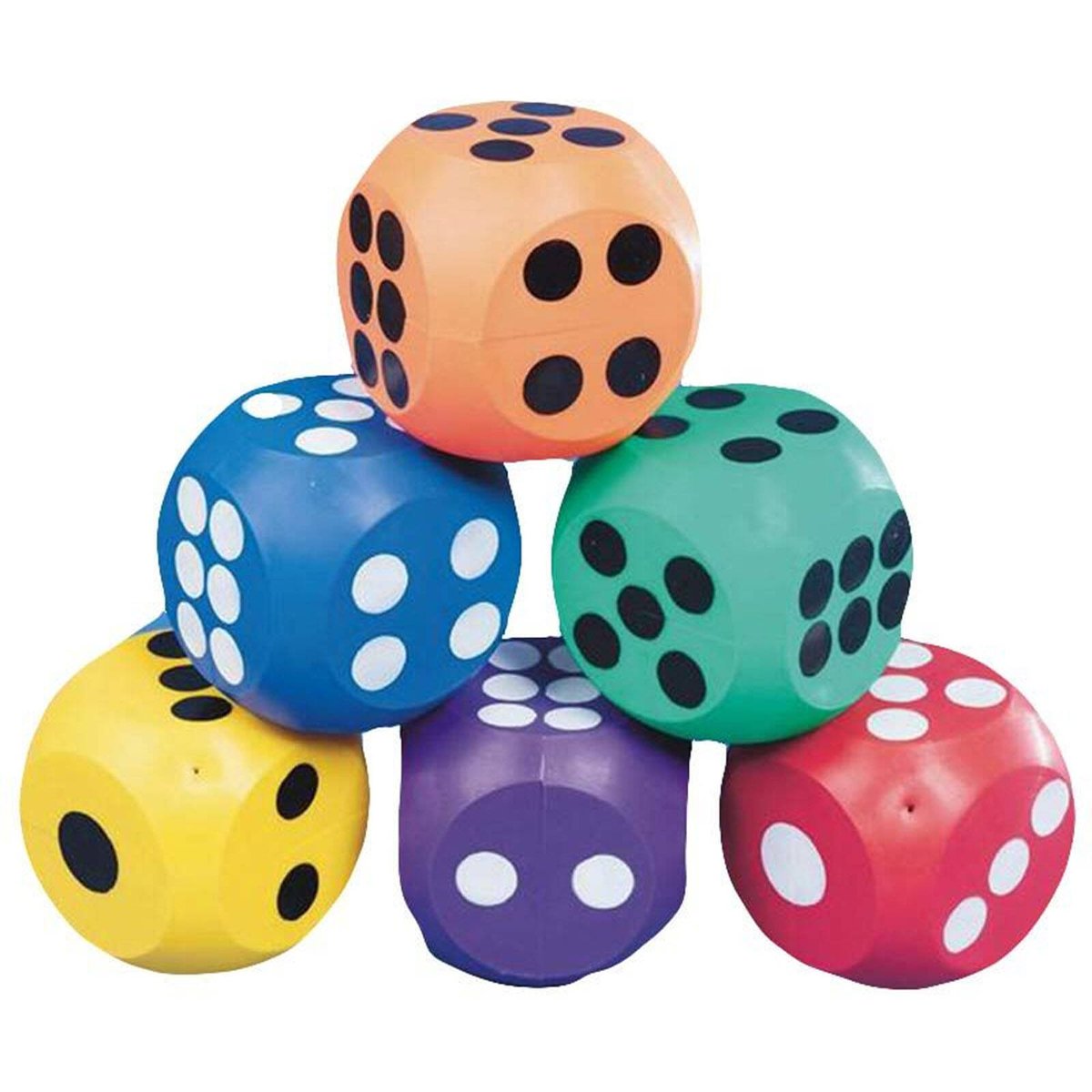 10cm Coloured Rubber Dice - 6 Pack - Bunnings Australia