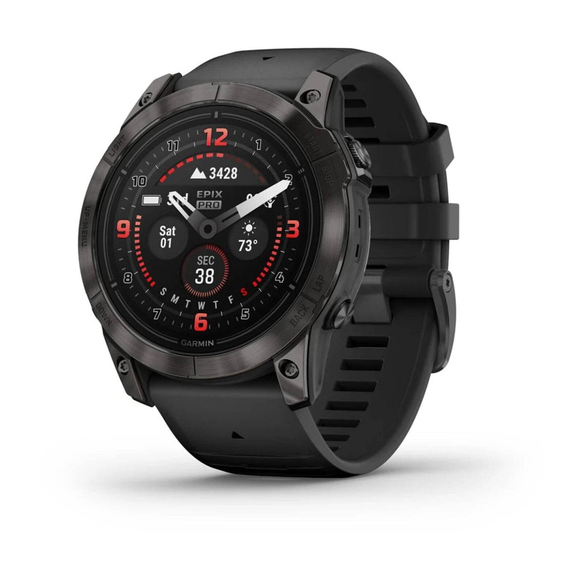 Garmin epix Pro (Gen 2) Pro/Sapphire Ed 51mm Crbn Grey DLC Ti w/ Blk ...