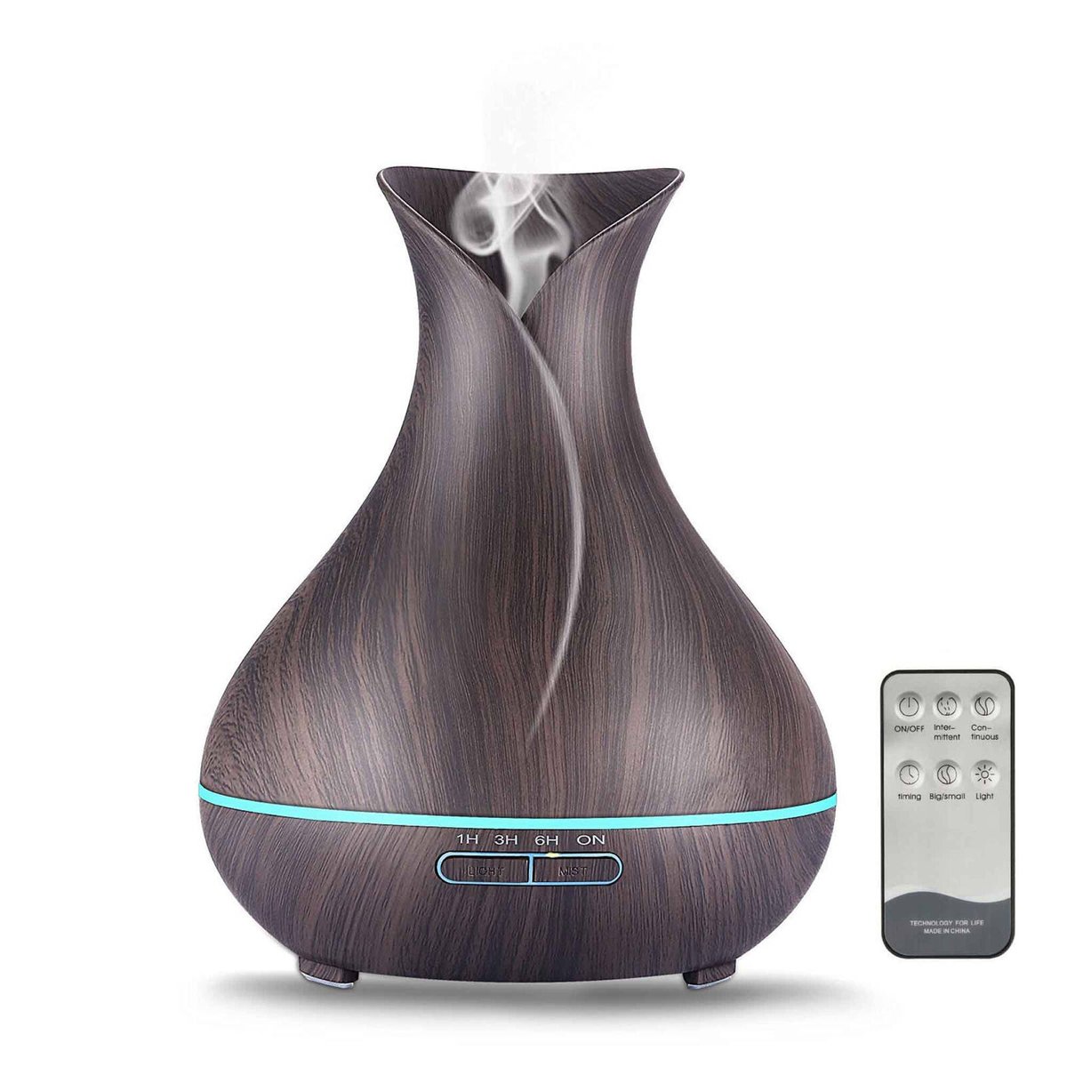 Essential Oil Aroma Diffuser And Remote - 400ml Tulip Dark Ultrasonic ...