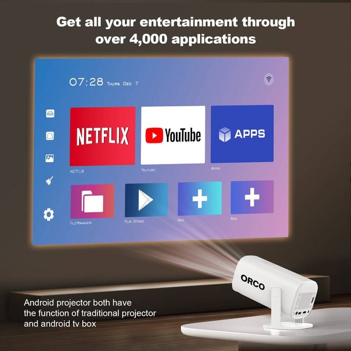 Mini Projector with WiFi 6 and Support 4K 1080P Auto Keystone 180 ...