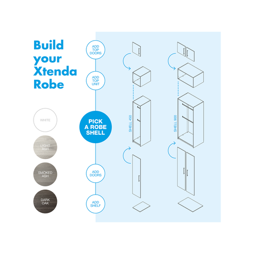 Bedford 450mm White 1 Door Wardrobe Shell - Bunnings Australia