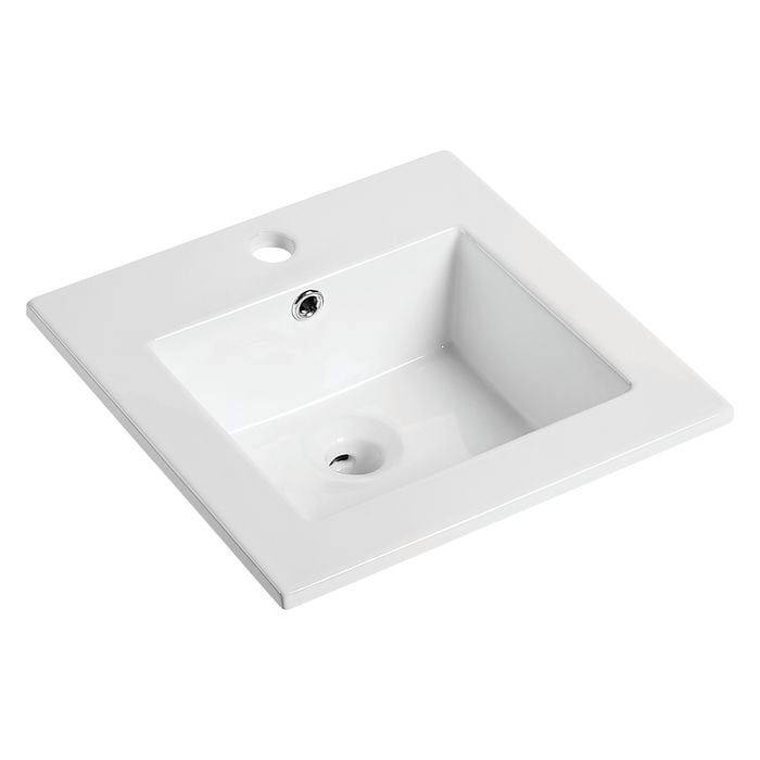 Mondella 415 x Gloss Square Drop In Basin White Rococo - Bunnings Australia