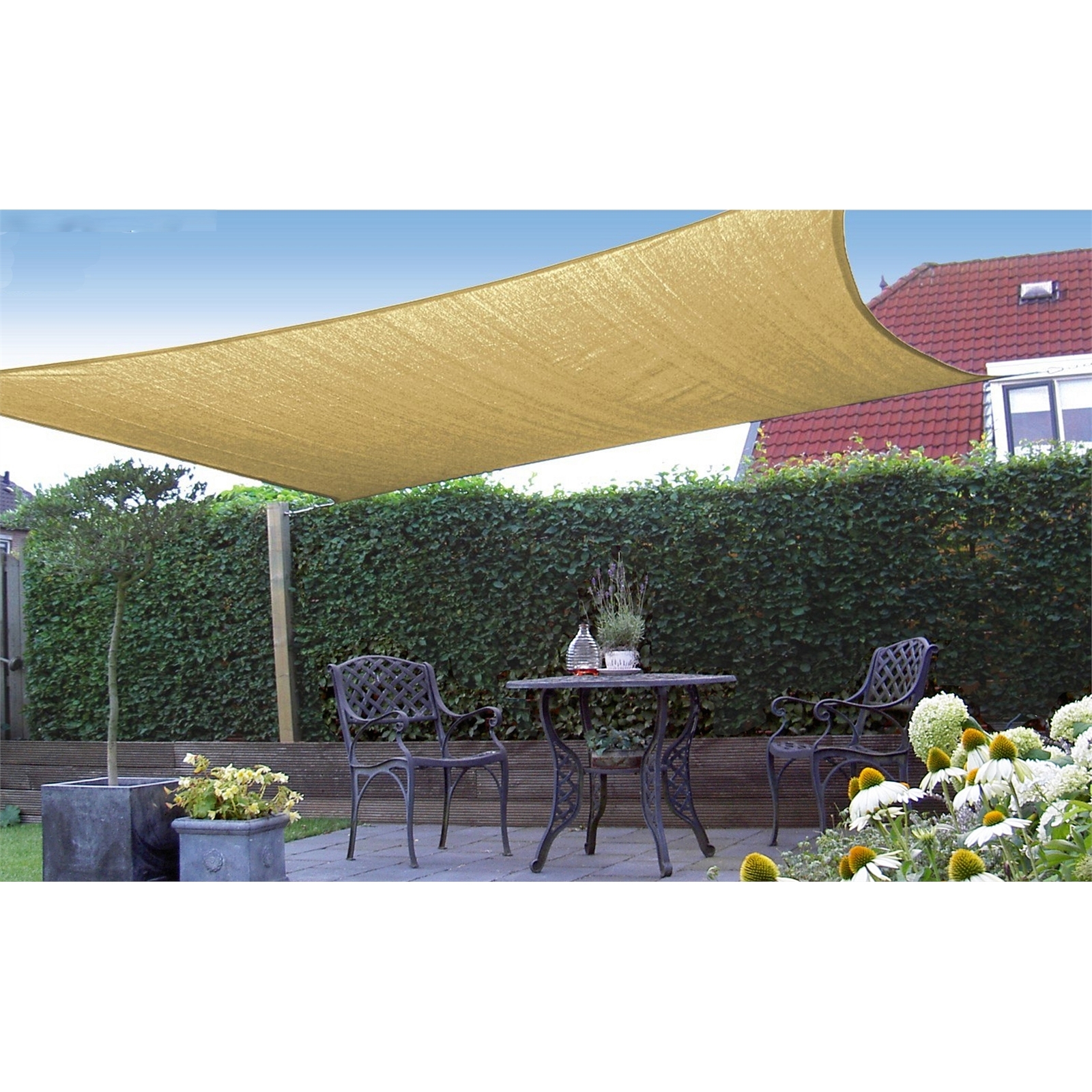 Marquee 3 x 5m Beige Rectangular Shade Sail Beige Bunnings Australia