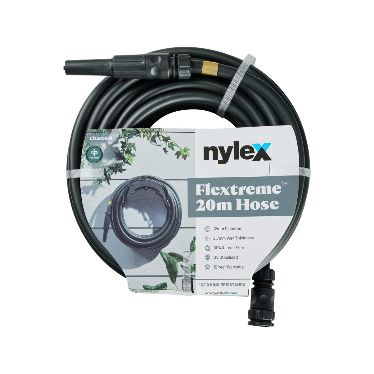 Nylex 12mm x 20m Charcoal Flextreme Hose - Bunnings Australia