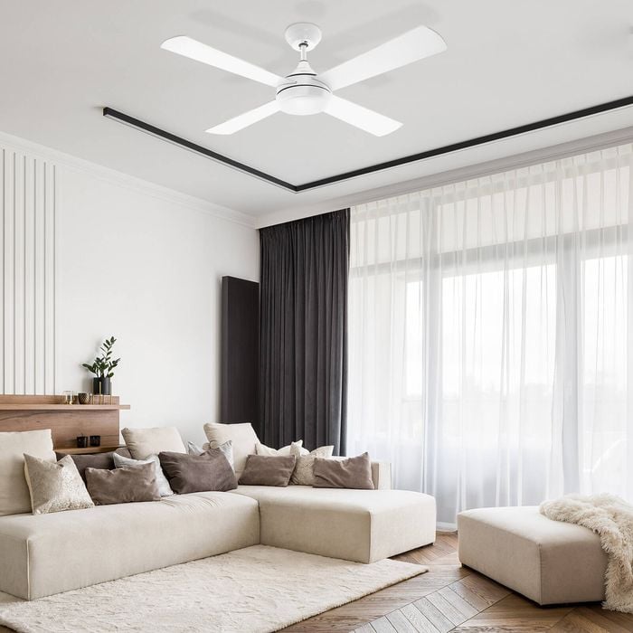 Arlec 130cm White 4 Blade Grid Connect Smart DC Ceiling Fan With LED ...