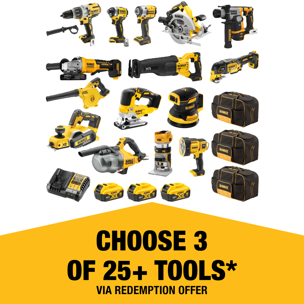 DeWALT 18V XR 15 Piece Combo Kit DCZ1585P3-XE - Bunnings Australia