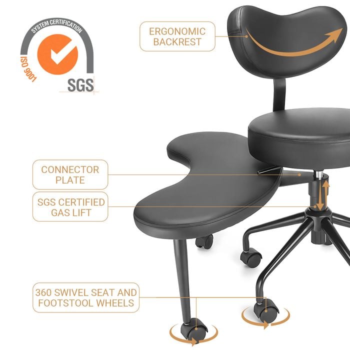 Lauft Cross-Legged Armless Office Chair ADHD Chair Lumbar Support ...