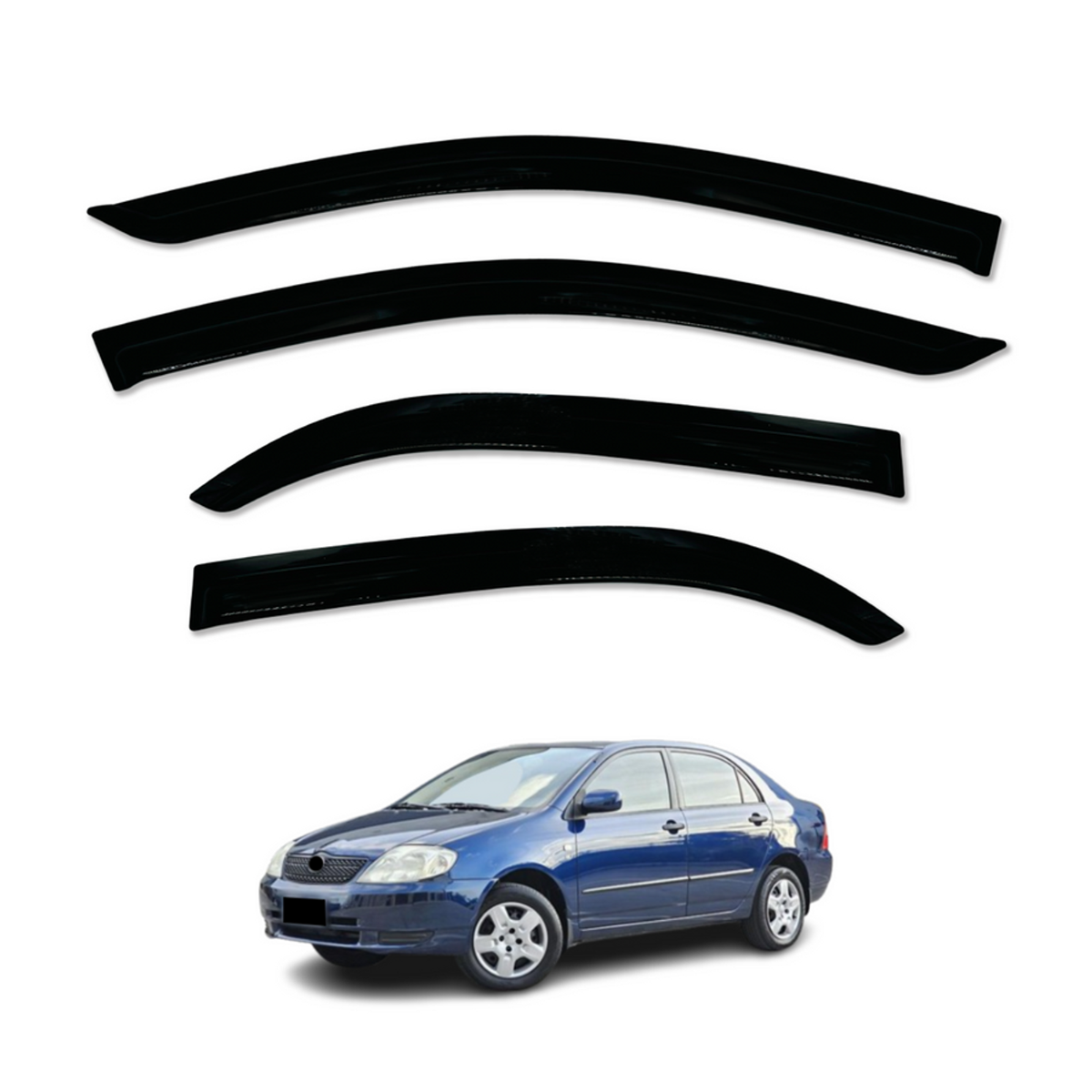 AUSGO Luxury Weather Shields for Toyota Corolla Sedan 2001-2007 ...