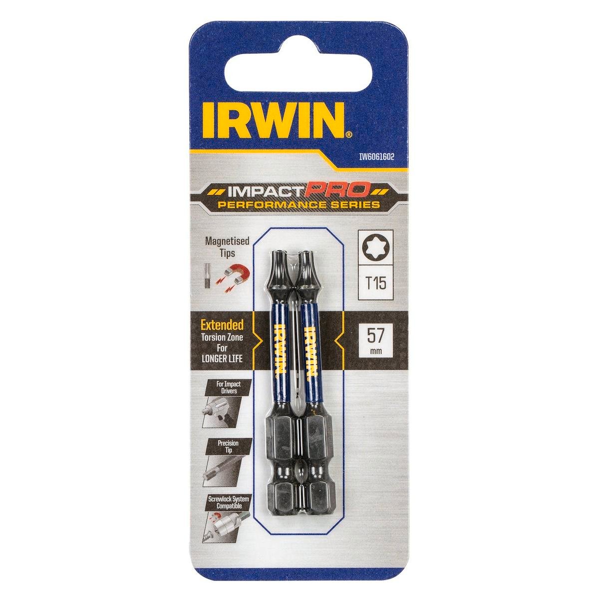 IRWIN 57mm T15 Impact Pro Performance - 2 Pack - Bunnings Australia