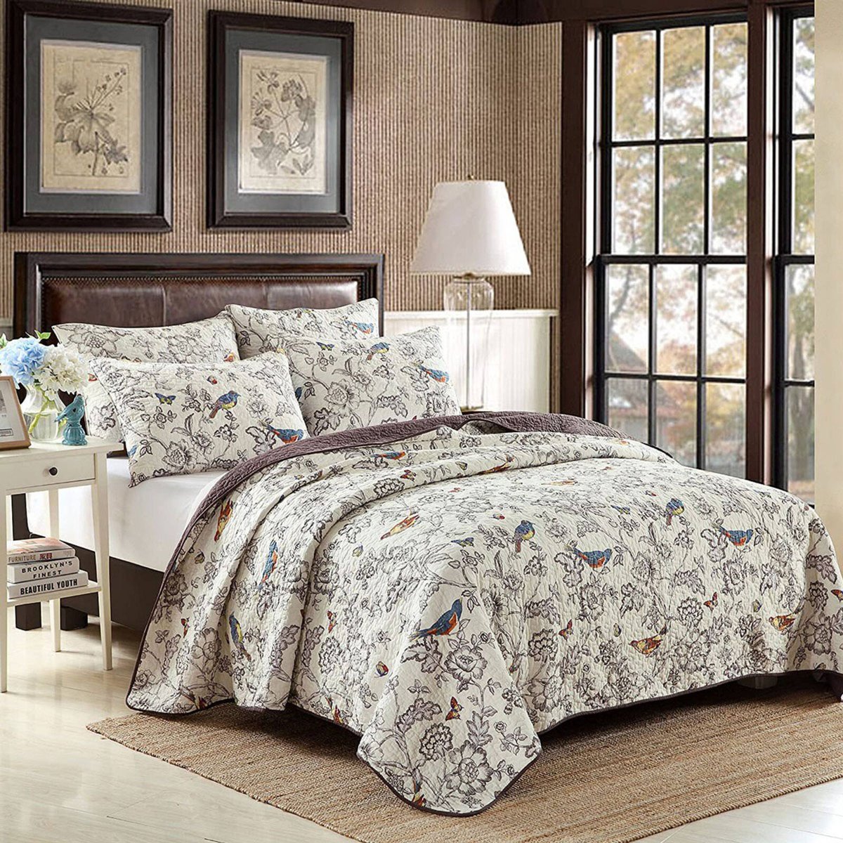 Bloomington 100% Cotton Lightly Quilted Coverlet Set Bluebird of ...