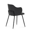 Yunia chair in dark grey with steel legs in a painted black finish ...