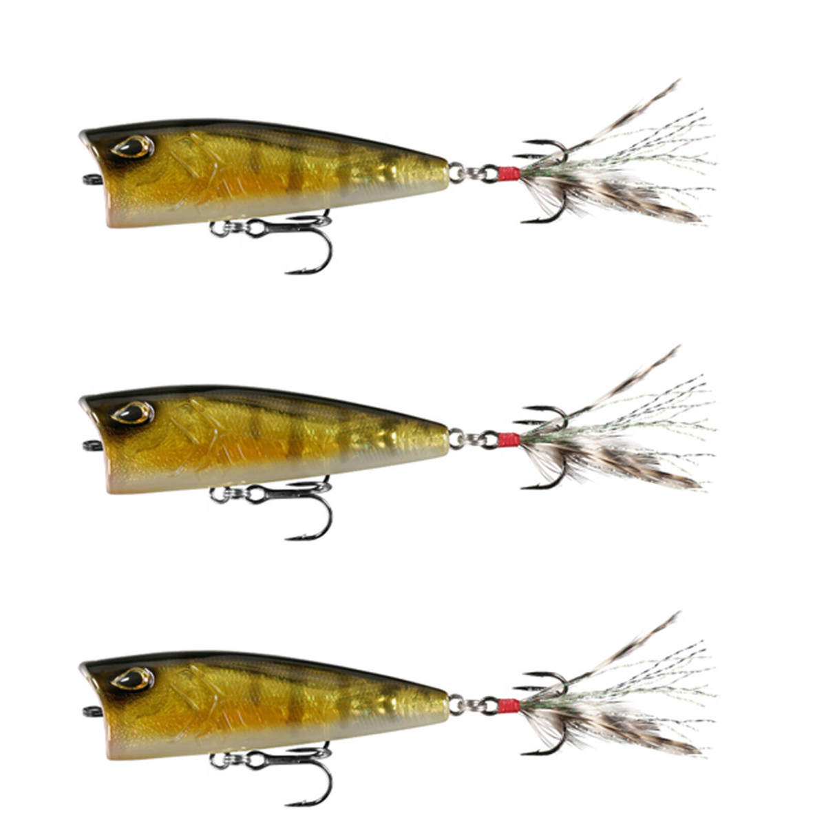 3x 13 Fishing 75mm Poppy Mc Pop Face Topwater Popper Lures - Clear ...