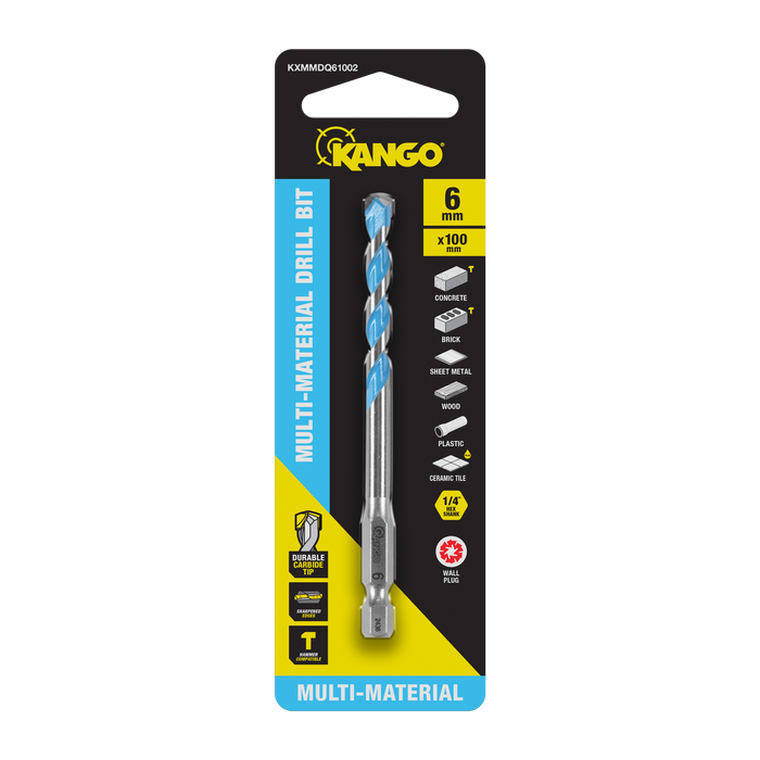Kango 6 x 100mm 1/4" Multi-Material Drill Bit - Bunnings Australia