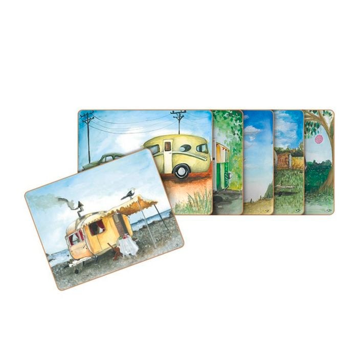 Cinnamon Vintage Caravan Coasters Set of 6 - Bunnings Australia