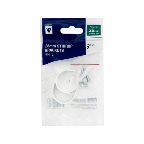 Windoware 25mm White Curtain Rod Stirrup Bracket - 2 Pack - Bunnings ...