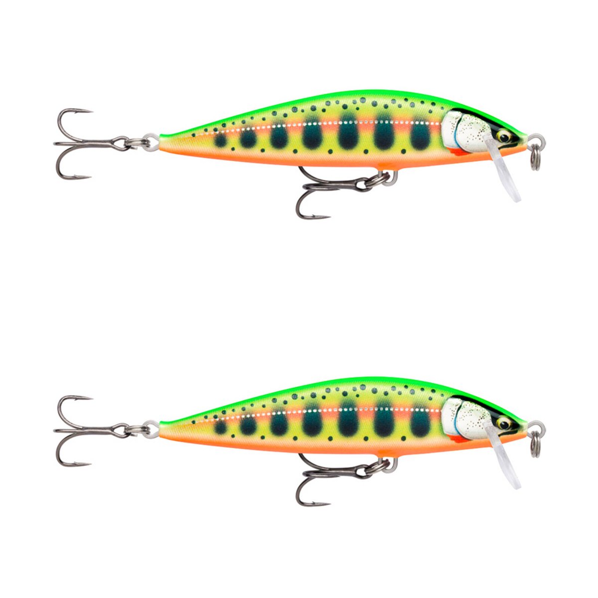 2x Rapala 9.5cm Countdown Sinking Hardbody Balsa Fishing Lures - Chartreuse - Bunnings Australia