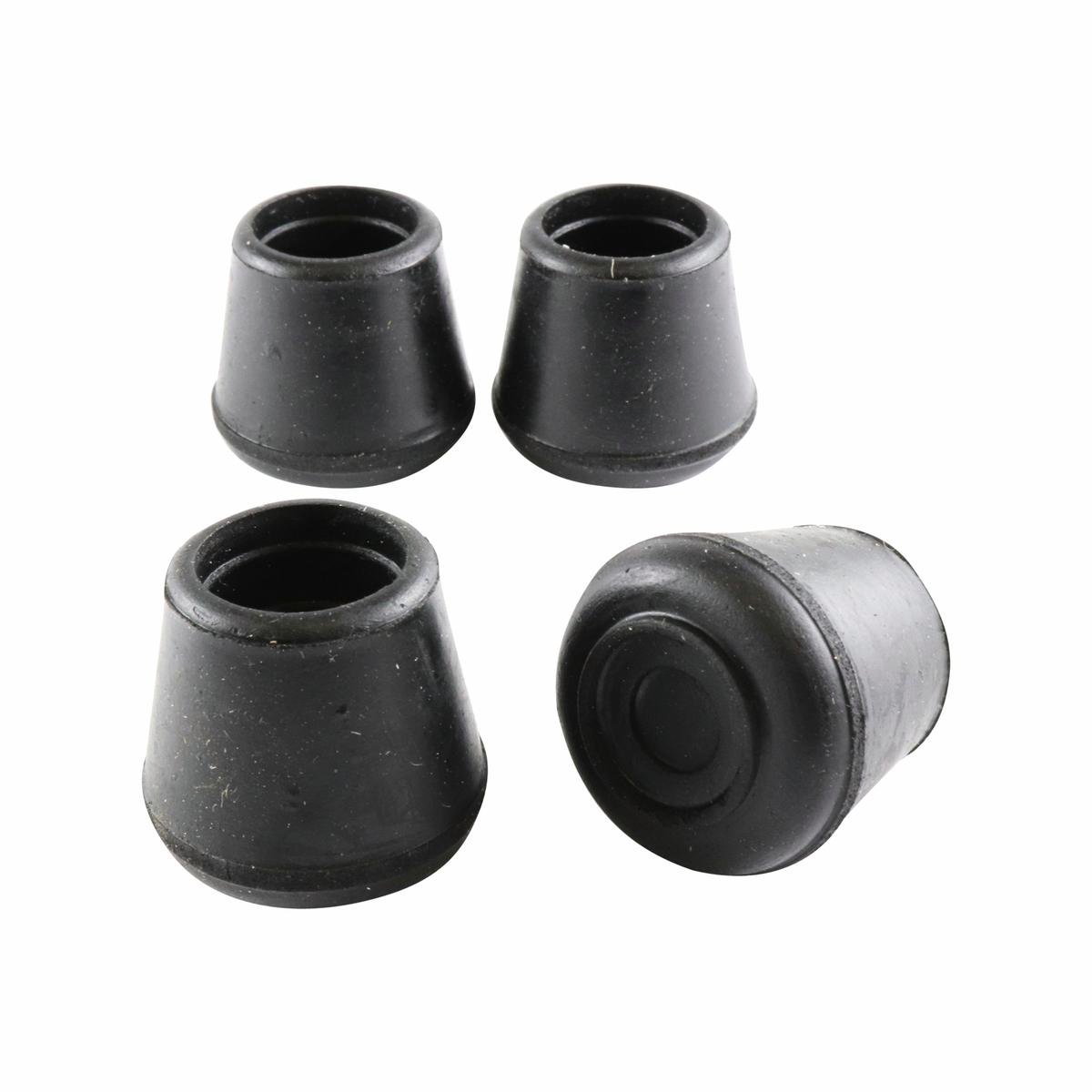 Surface Gard 19mm Black Round External Rubber Chair Tips - 4 Pack ...