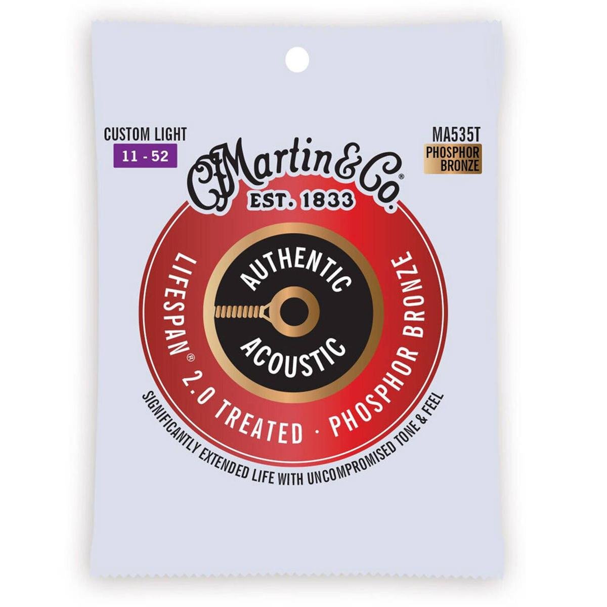 Martin Guitar MA535T Authentic Treated Strings 92/8 Phosphor Custom ...