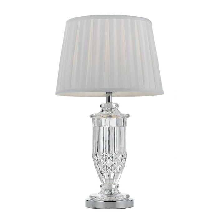 Telbix Chrome/Clear/White Adria Table Lamp - Bunnings Australia