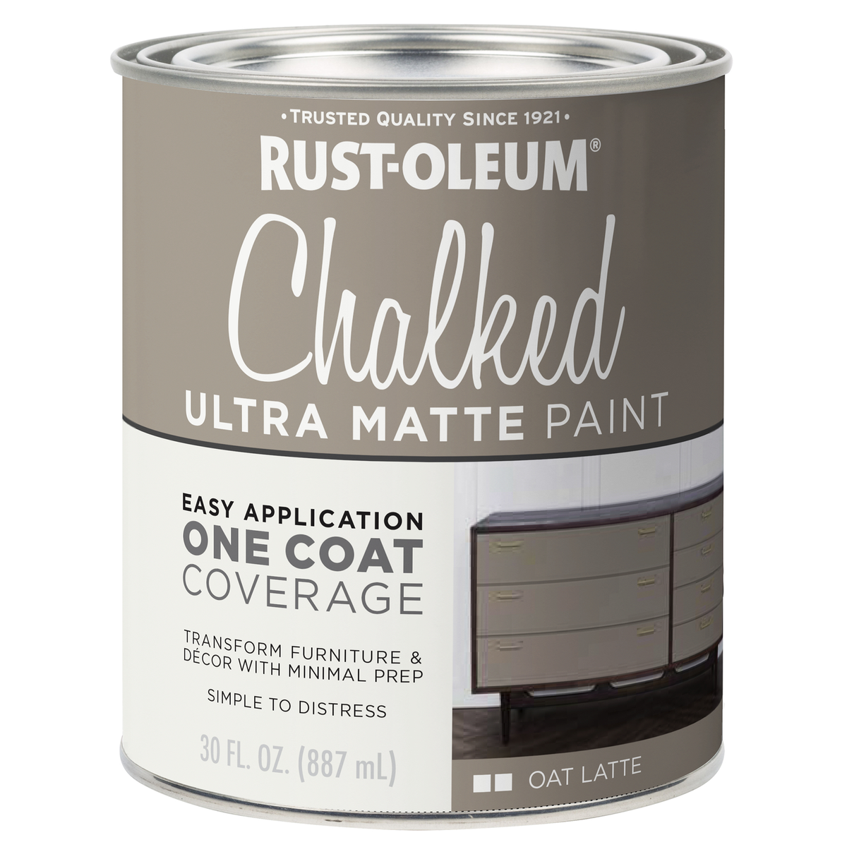 Rust-Oleum 887ml Oat Latte Ultra Matte Chalked Paint - Bunnings Australia