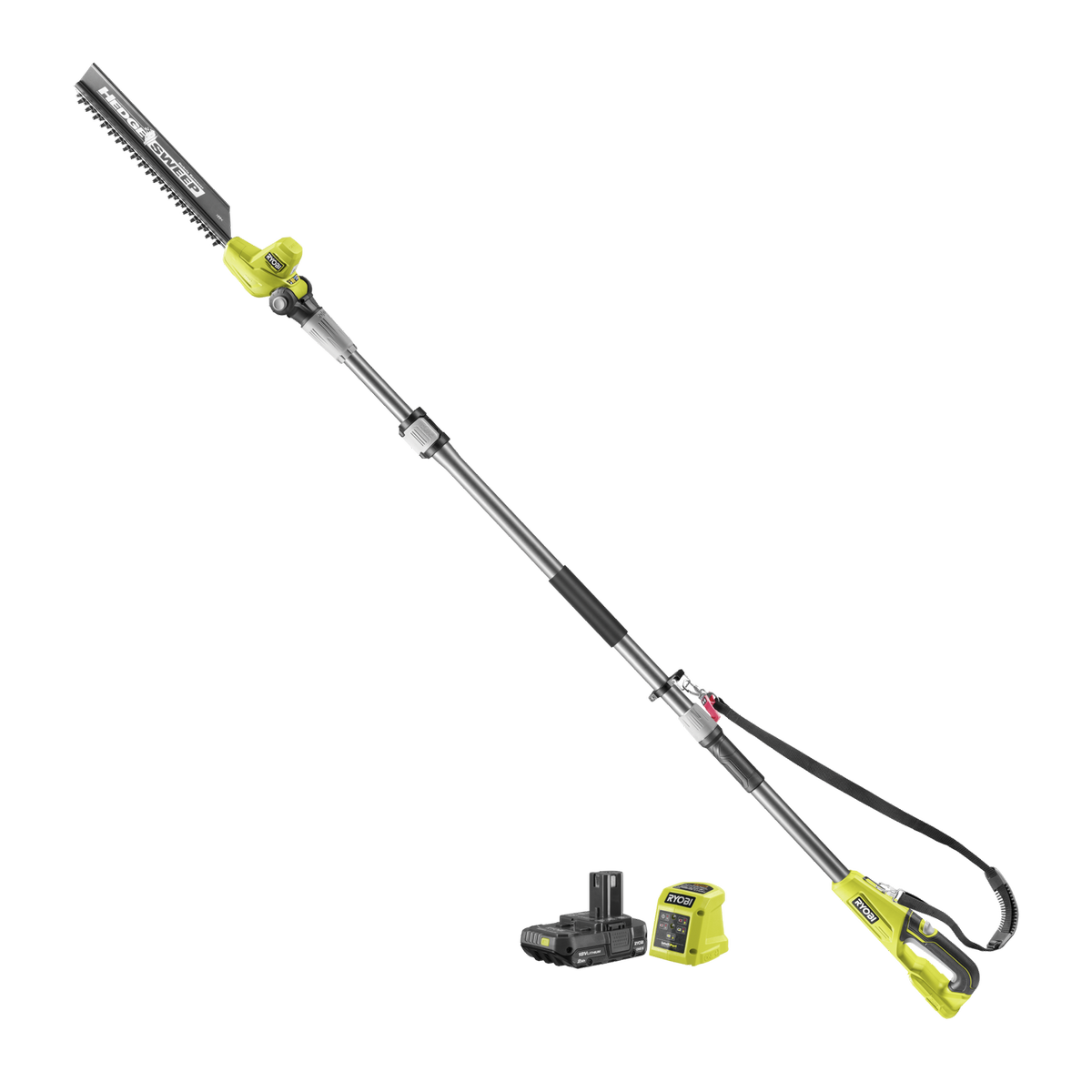Ryobi 18V ONE+ 40cm EZ REACH™ Pole Hedge Trimmer 2.0Ah Kit R18PHT132 ...