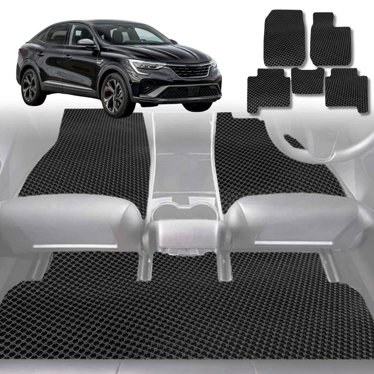 6D Diamond Car Floor Mats for Renault Arkana 2021-Current-Full Set ...