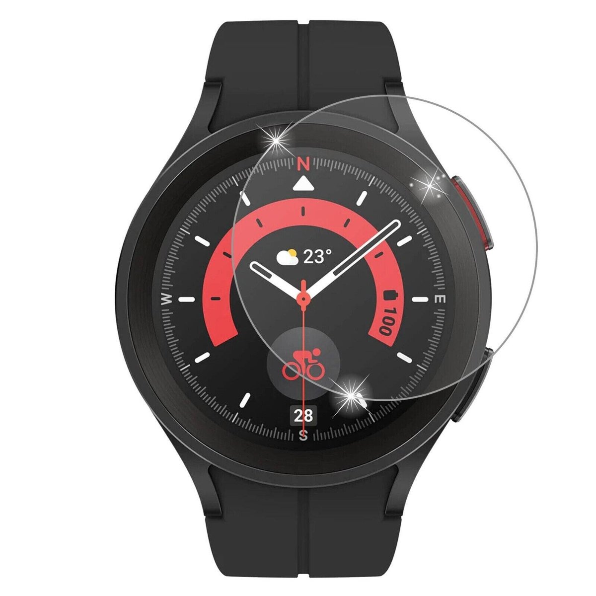 Watch Tempered Glass Screen Protector - For Samsung Galaxy Watch 5 Pro ...