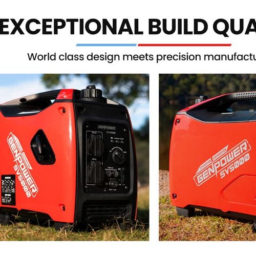 GENPOWER Inverter Generator Portable 2.6kW Max Petrol Pure Sine Wave ...