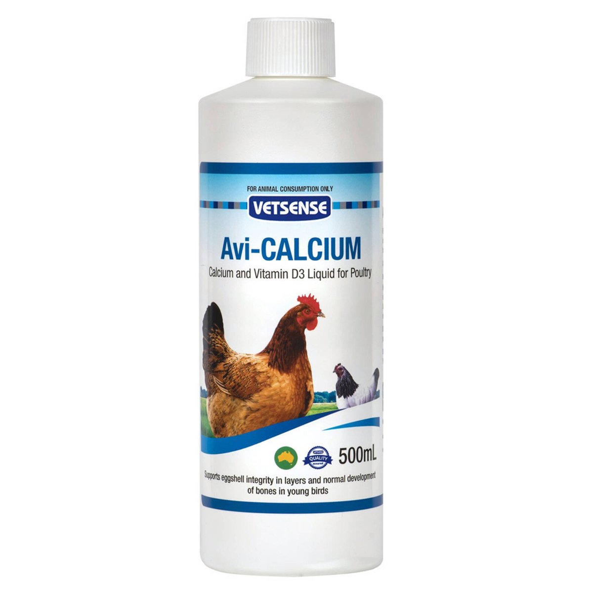 Vetsense Avicalcium Poultry Bird Supplement w/ Vitamin D3 Bones 500ml ...