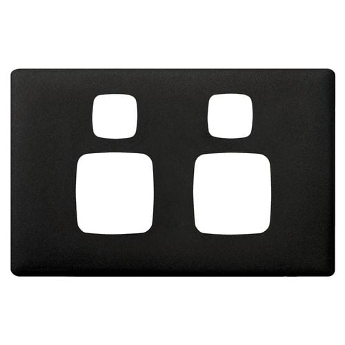 HPM Asphalt Linea Double Powerpoint Cover Plate - Bunnings New Zealand