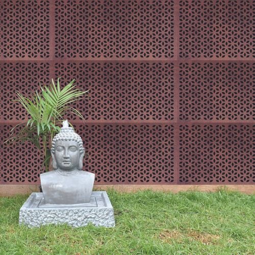 Tuscan Path 1800 x 900mm Rust Geometric Screen Panel - Bunnings New Zealand