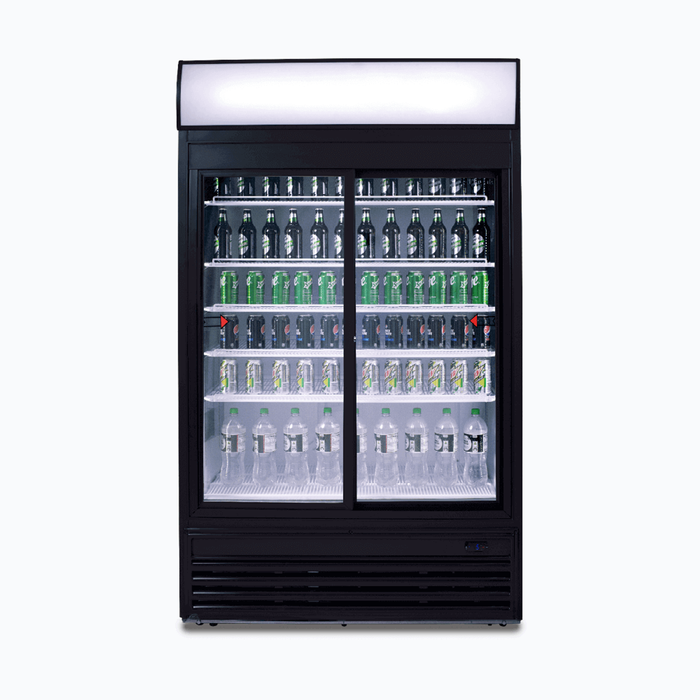 Bromic Upright Display Fridge - 945L - 2 Doors - Sliding - Flat Glass ...