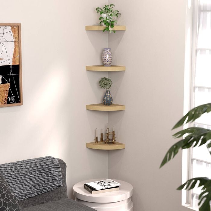 Flexi Storage Decorative Shelving Oak Rounded Corner Floating Shelf ...