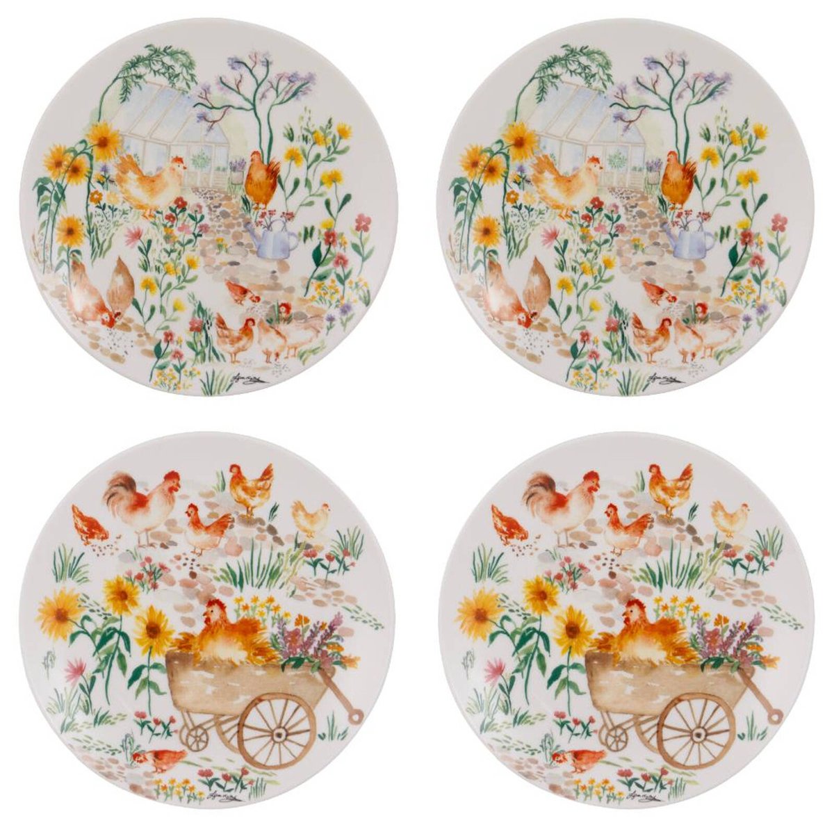 Ashdene Garden Hens Set Of 4 Side Plates - Bunnings Australia