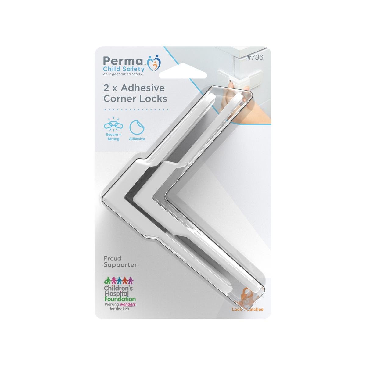 Perma Child Safety Corner Drawer Locks - 2 Pack - Bunnings Australia