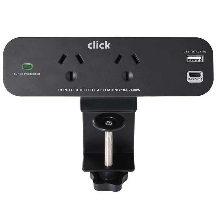 Click Desktop Clamp Mounted Powerboard PD20W - Bunnings Australia