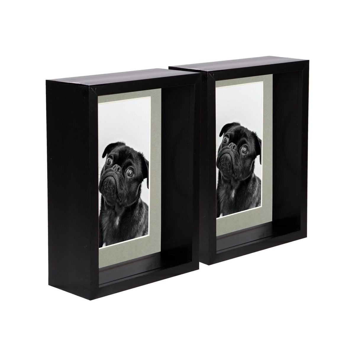 Nicola Spring 5" x 7" Black 3D Deep Box Photo Frames - 4" x 6" Mount ...