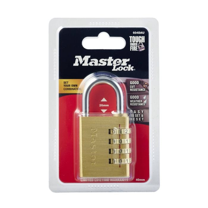 Master Lock 40mm Brass Combination Padlock - Bunnings New Zealand