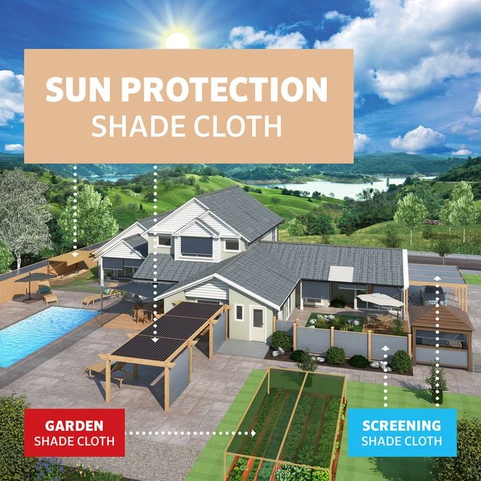 Coolaroo 3.66m Wide Stone Heavy-Duty Sun Protection Shade Cloth 90% UV ...