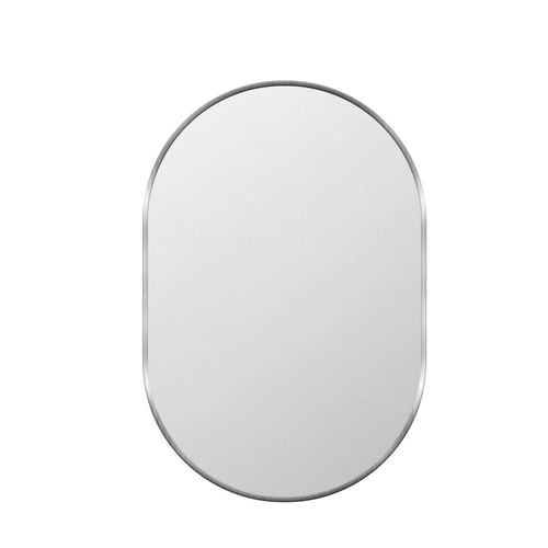 Barelli 750 x 500mm Brushed Nickel Modena Pill Shaped Framed Mirror ...