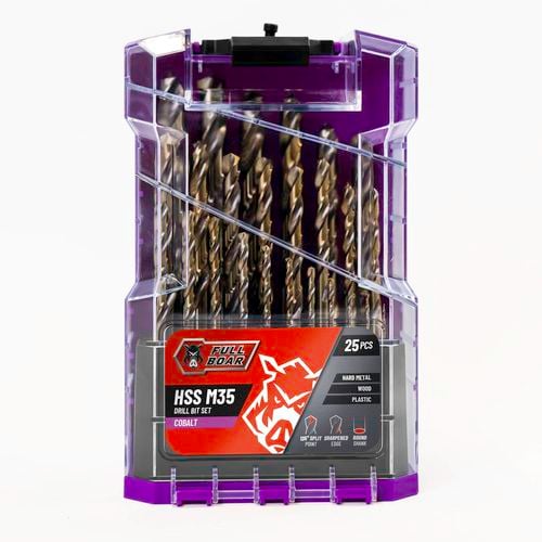 Full Boar 25 Piece HSS M35 Drill Bit Set - Bunnings Australia