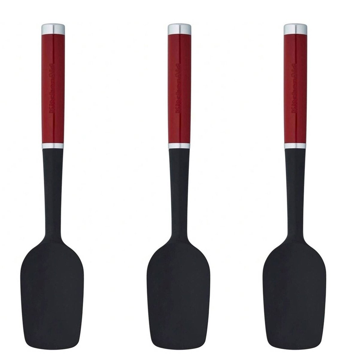 3PK KitchenAid Spoon Spatula Stainless Steel Silicone 30cm - Empire Red ...