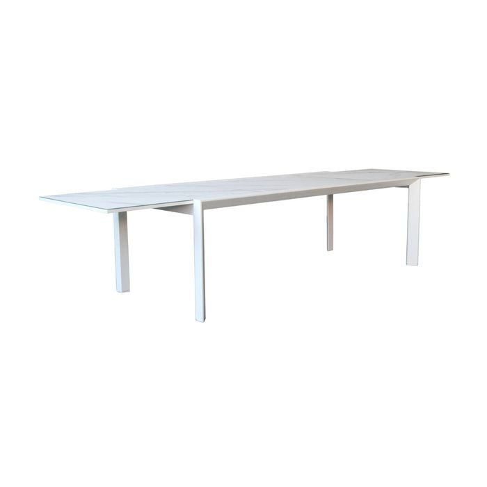 Oro 231-346cm Extension Aluminium Outdoor Dining Table White - Bunnings ...