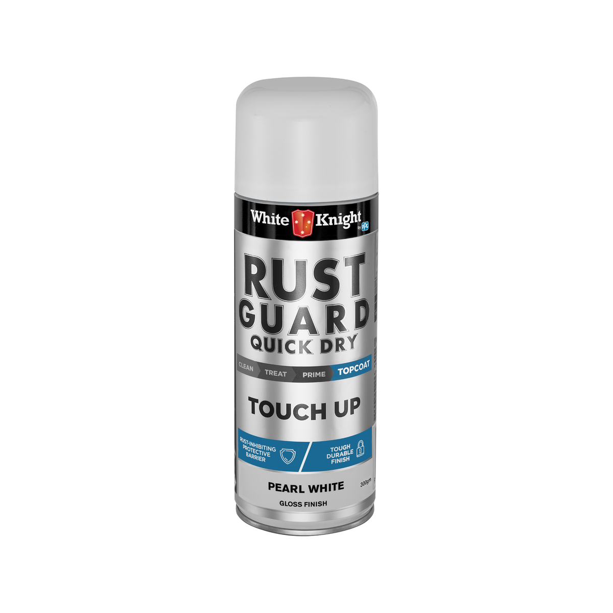 White Knight Rust Guard 300g Pearl White Gloss Touch Up Spray Paint - Bunnings Australia