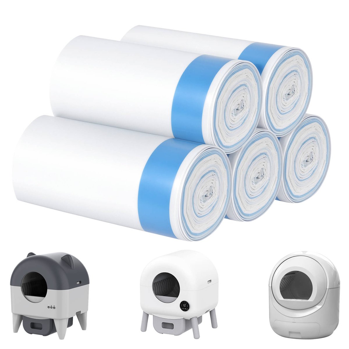 Advwin 100PCS Drawstring Cat Litter Box Liners Cat Litter Waste ...