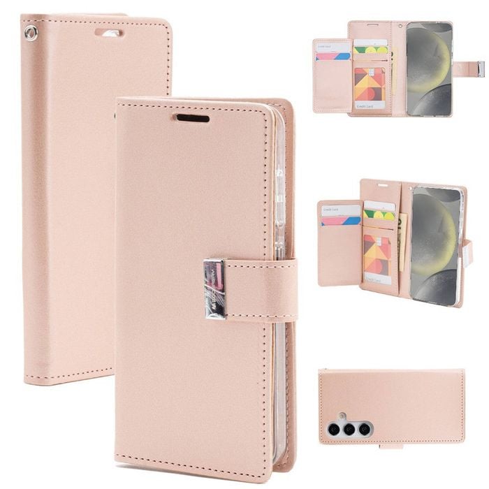 Goospery Rich Diary for Galaxy S24 Plus - Rose Gold - Bunnings Australia